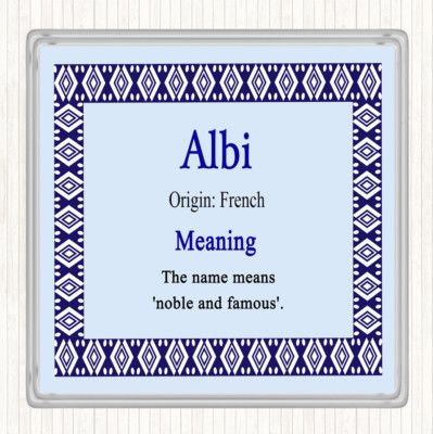 Albi Name Meaning Drinks Mat Coaster Blue | eBay UK