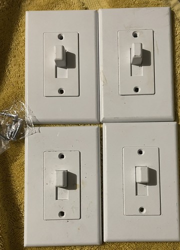 4 PACK TAYMAC 1-Gang PVC Decorator Plate Toggle Switch Cover White ...