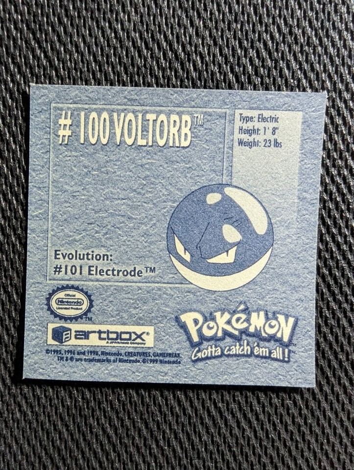 Voltorb #100 Pokemon 1999 Artbox Sticker NM | eBay