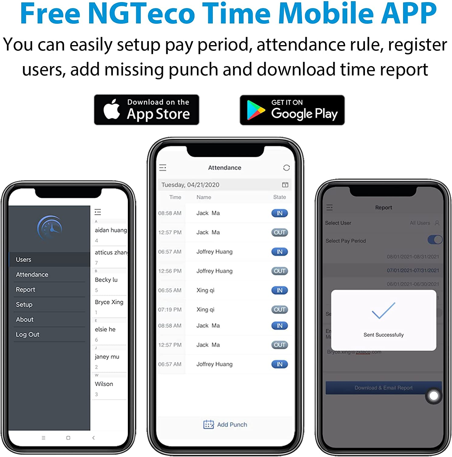 NGTeco KF460 Time Clock Employee Punch Wifi Facial Time Card Record | eBay