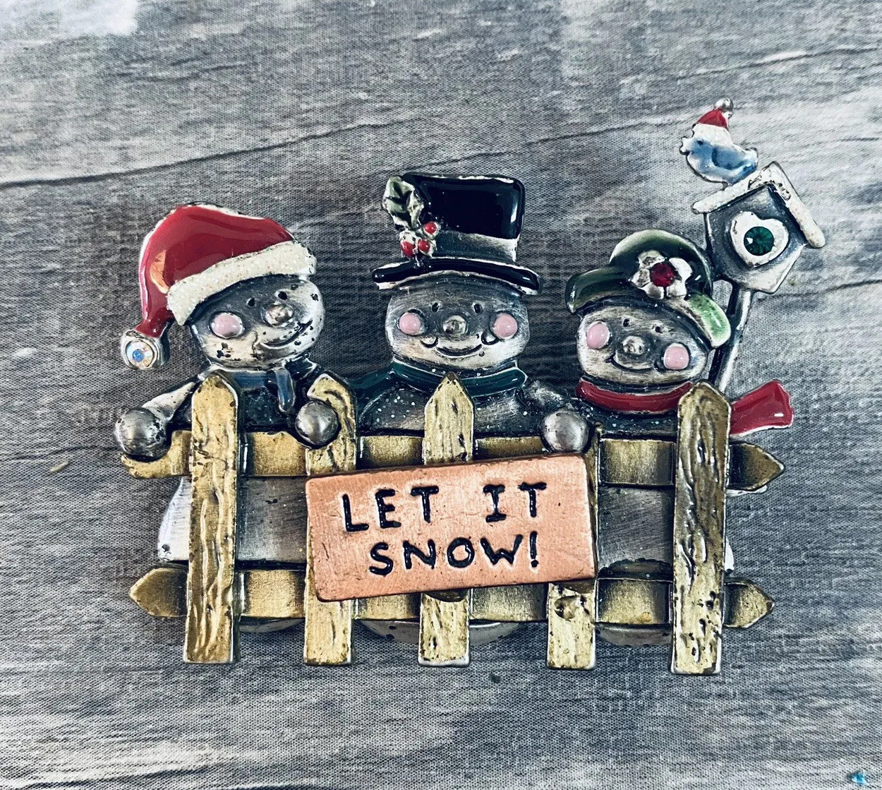 Vintage Kenneth Cole Christmas Snowman Brooch | eBay