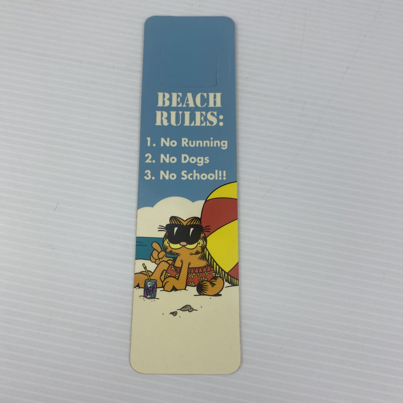 Garfield Bookmark "Beach Rules" PAWS Collectable Book Mark Made In USA ...