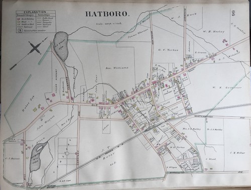 1893 J.L. SMITH, MONTGOMERY COUNTY PENNSYLVANIA HATBORO OLD BILLET DAM ...