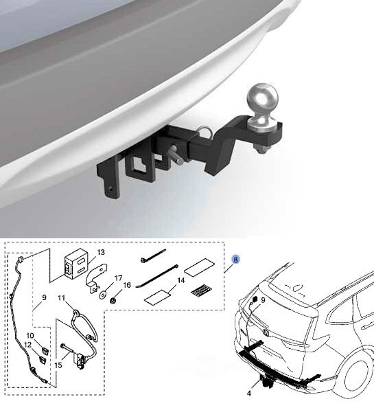 Trailer Tow Harness-Hitch Harness HONDA OEM ACCESSORIES 08L91-TLA-100 ...