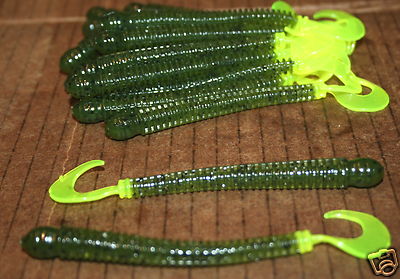 4" Ring Worm Disc Body Watermelon Chart Tl Walleye Plastic Jig Worm 50 ...