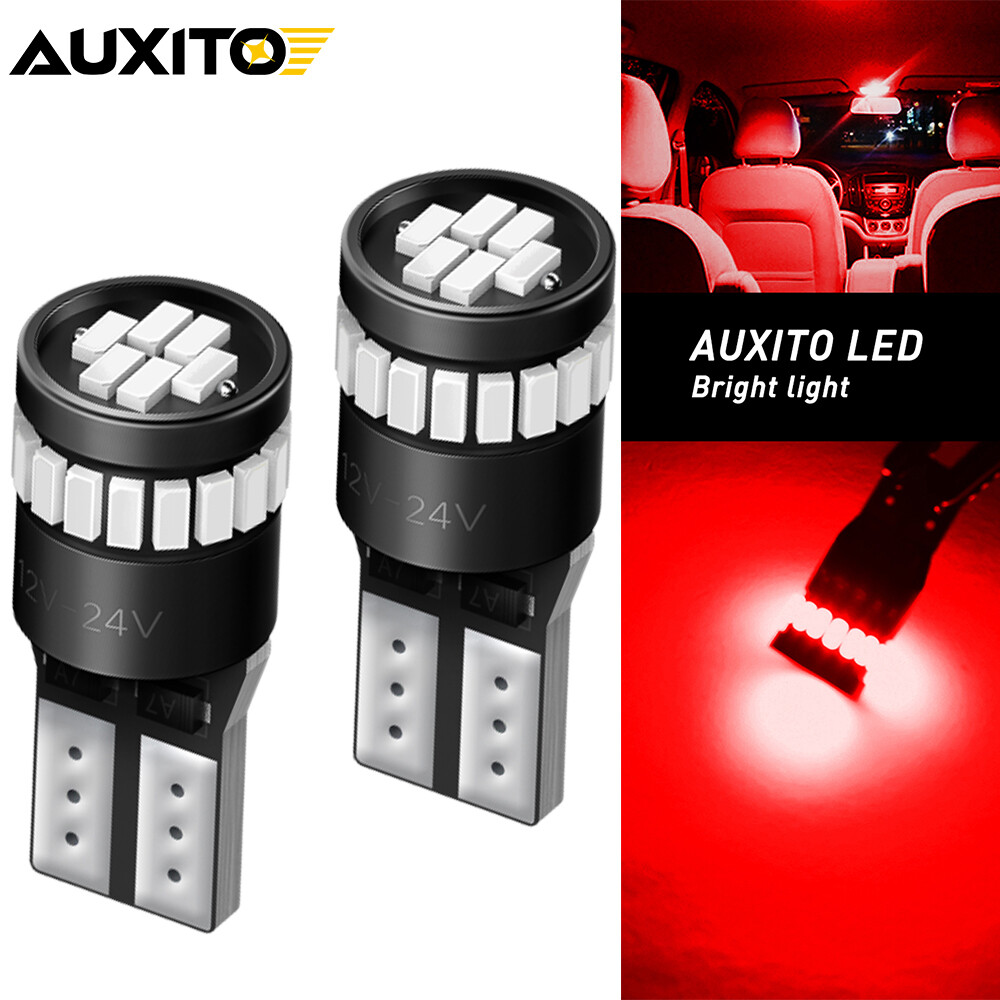 2x Canbus Red 24smd T10 194 175 168 LED Car Side Wedge Parker Light ...