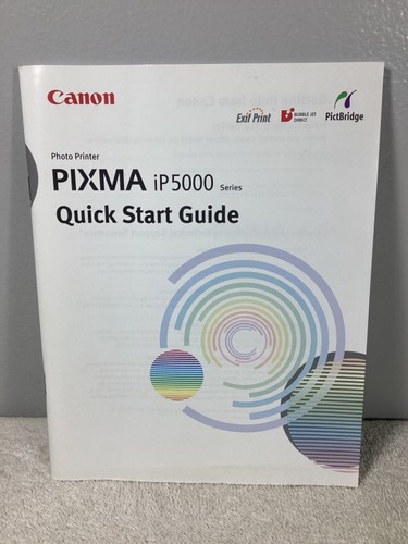 Canon Photo Printer Pixma iP 5000 Series Quick Start Guide Vintage 2004 ...