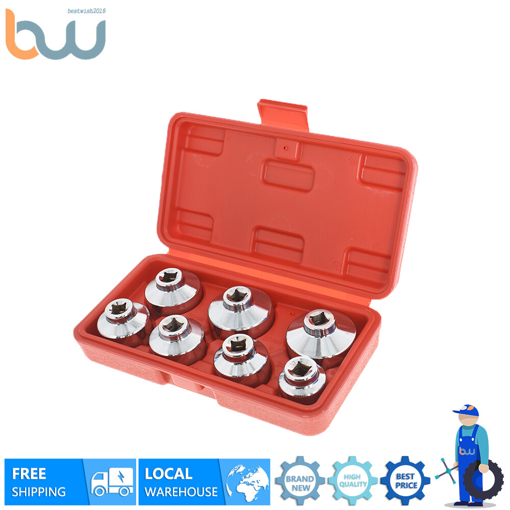 7Pcs Socket Set Tool Kit w/ Box Paper Cartridge Housing Oil Filter Cap ...