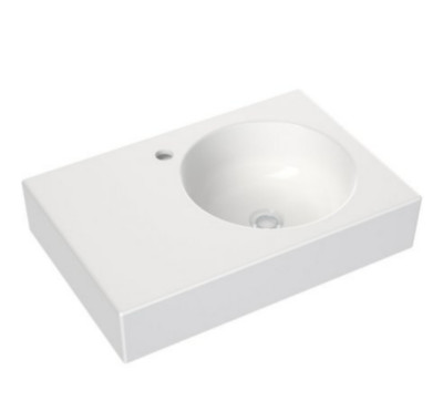 Clark by Caroma ROUND WALL BASIN LEFT HAND SHELF 600MM CL40004.W1LH ...