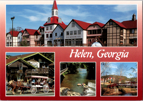 Vintage Postcard Helen Georgia Scenic Downtown Carriage River Tubing | eBay