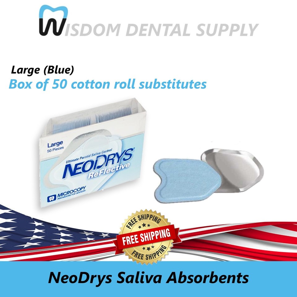 NeoDrys Saliva Absorbents 480-DYRL - Large (Blue), Reflective Backing ...