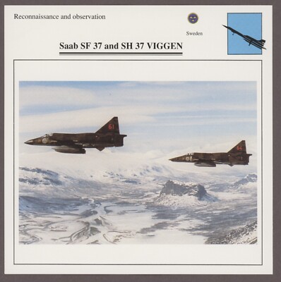 Saab SF 37 and SH 37 Viggen Edito Service Warplane Aircraft Military ...