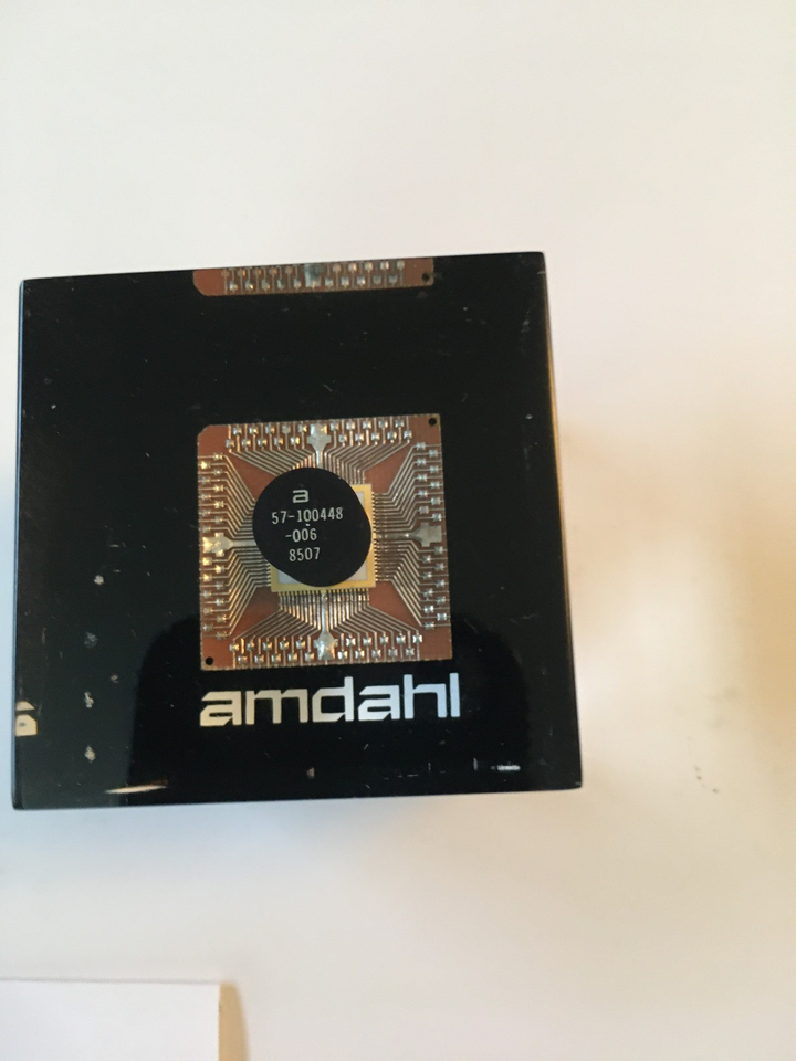 Amdahl 5860 Mainframe CPU Wafer or Processing Chip Lucite Case **Rare ...