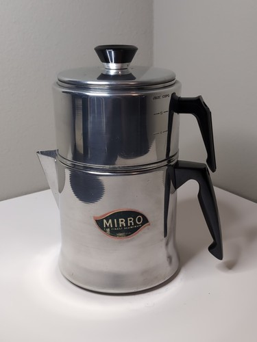 Vintage Aluminum Mirro Drip Pot Coffee Maker Percolator 9 Cup Camping ...