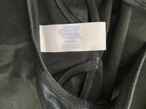 More than Magic S 6/6x Metallic Black & White Gymnastics Leotard w ...