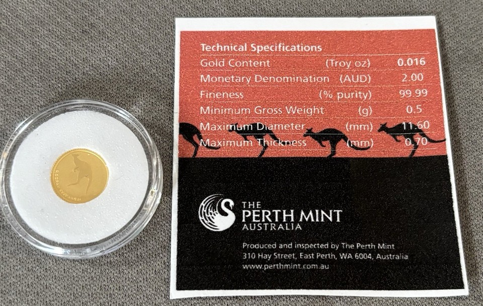 Austrian Kangaroo .9999 Gold Coin .5 grams | eBay