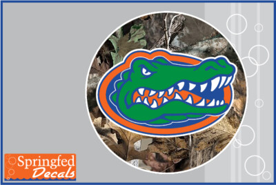 Florida Gators GATOR HEAD ON CAMO CIRCLE Vinyl Decals UF Car Truck ...
