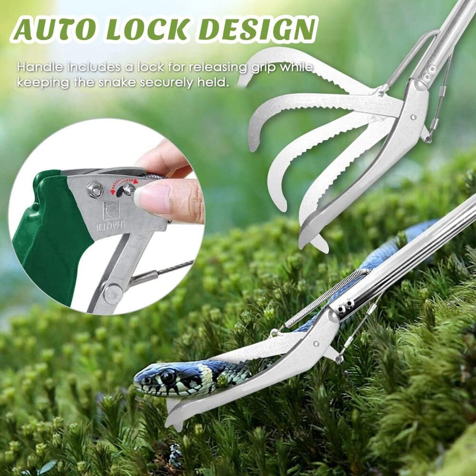 Heavy Duty Snake Tongs & Snake Bag Grabber Catcher Stick Handling Tool ...