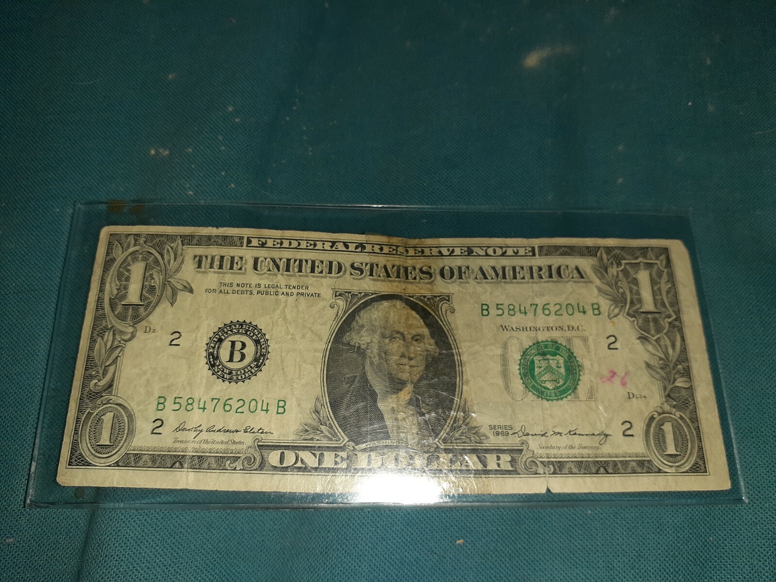 1969 $1 DOLLAR BILL ERROR MISCUT misaligned error note # b58476204b ...