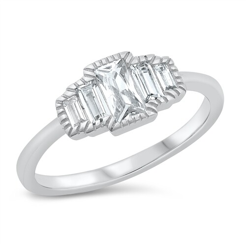 NEW! Sterling Silver 925 SILVER RING CLEAR BAND DESIGN SIZES 5-10 | eBay