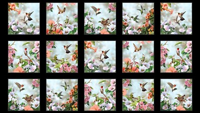 Dating Game ~ Hummingbirds, Floral ~ Panel ~ Elizabeth's Studios | eBay
