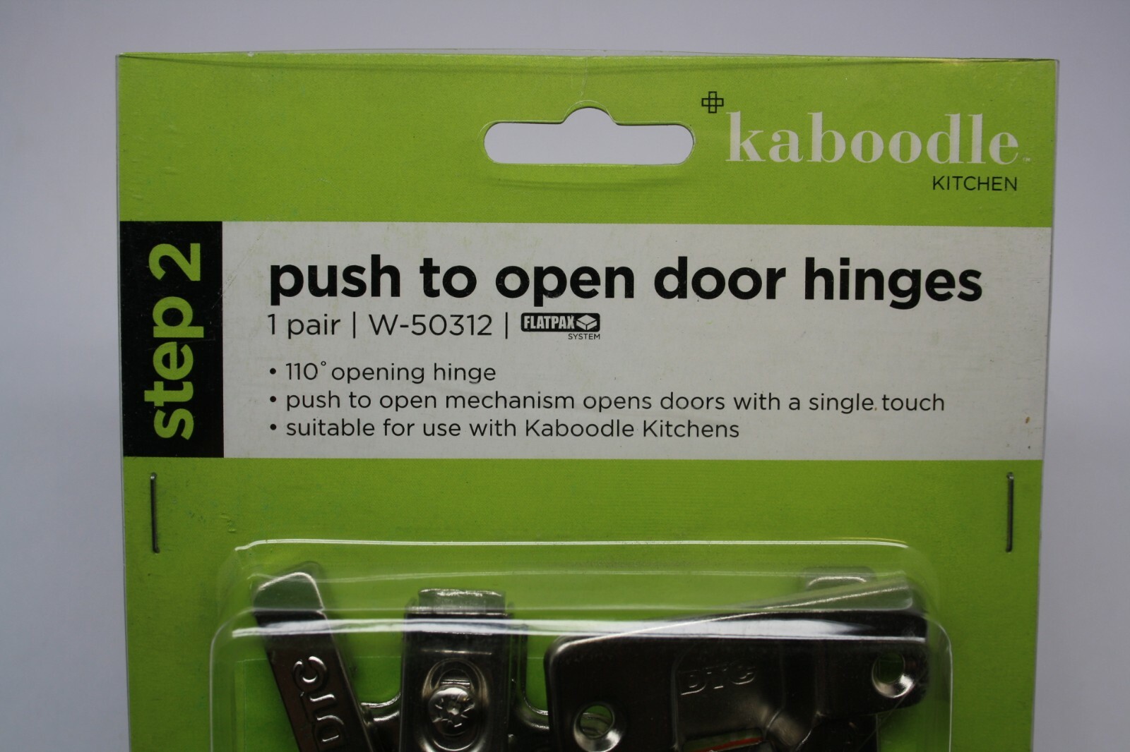 Push To Open Door Hinges, 1 Pair, Adjustable, Kaboodle W-50312, 110 ...