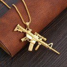 Mens Punk Machine Gun Pendant Necklace Hip Hop Rock Biker Jewelry Box ...