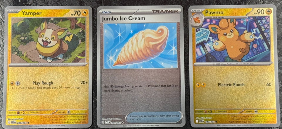 POKÉMON YAMPER-JUMBO ICE CREAM-PAWMO-MOLTRES-SUICUNE-MAMOSWINE CARD ...