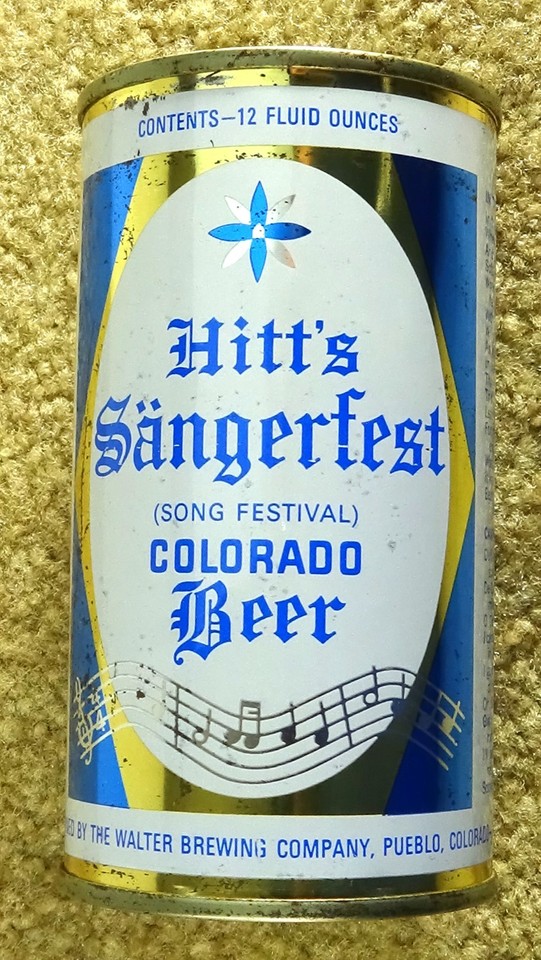 *OLD* Hitt's Sängerfest Colorado Beer Walter brewery flat top can | eBay