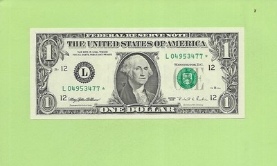 1995* ..UNCIRC $1 L 0495 3477 * .... 1995 $1 L-* STAR NOTE | eBay