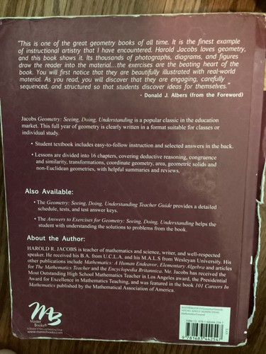 Master Books Harold R Jacobs Geometry Math Homeschool Textbook Seeing ...