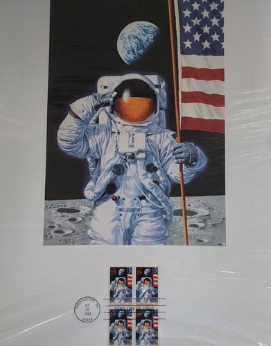 First Moon Landing 1969 Souvenir Print First Day Of Issue stamps ...