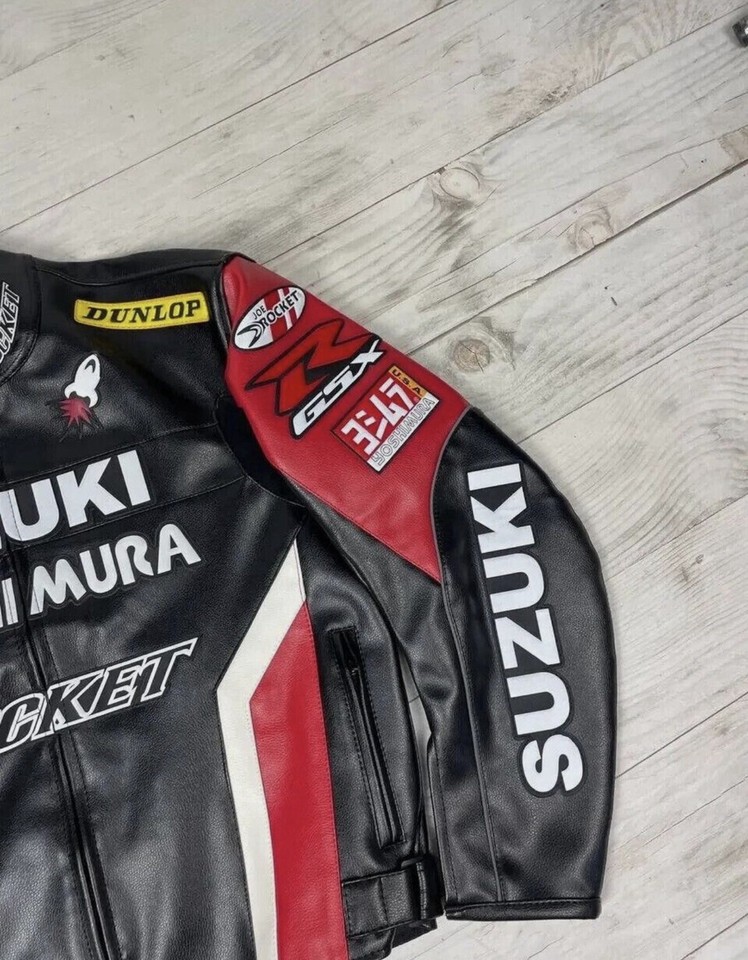NEW SUZUKI leather jacket motorcycle cycling suit racing rider motorcycle suit | eBay