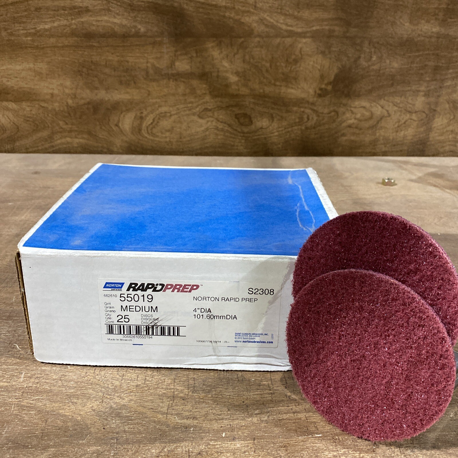 Norton 4" A/O Medium 66261055019 Rapid Prep S2308,25 Pack | eBay