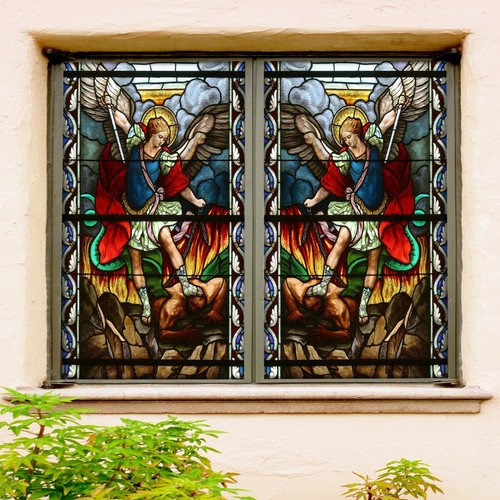 3D Angel Girl 1477NAO Window Film Print Sticker Cling Stained Glass UV ...