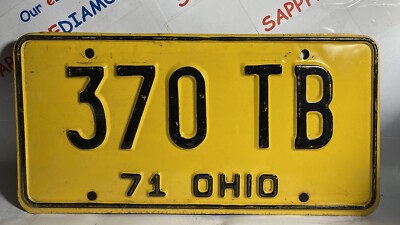 OHIO 1971 “TB” LICENSE PLATE. SOLD AS IS. RARE. USED. | eBay