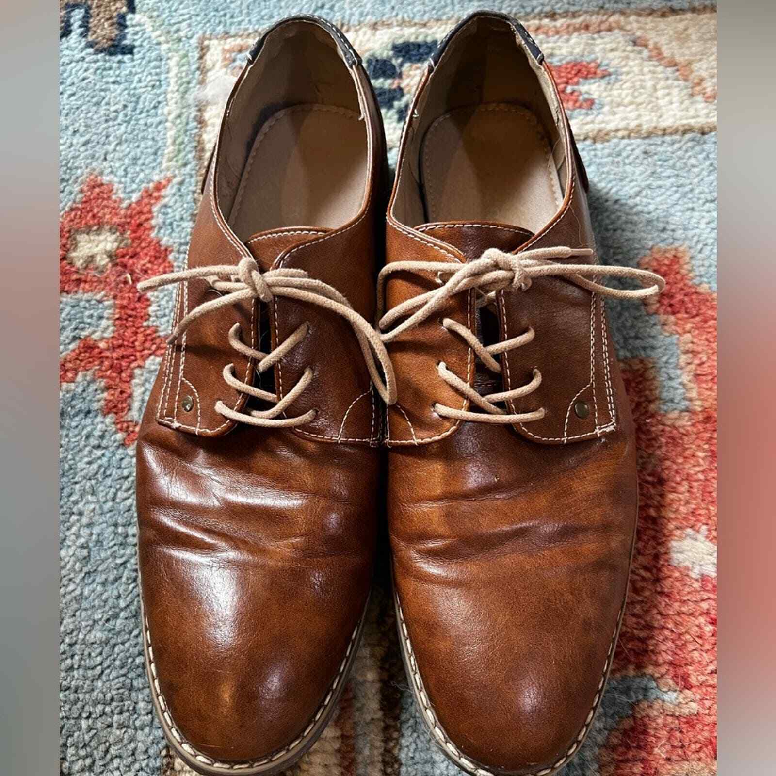 Varese Nick Lace Up Plain Toe Oxford Shoe Cognac Dres… - Gem