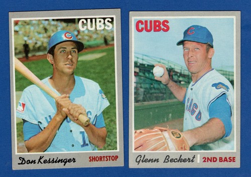 1970 Topps Cubs cards #80 DON KESSINGER & #480 GLENN BECKERT EX/EXMT ...
