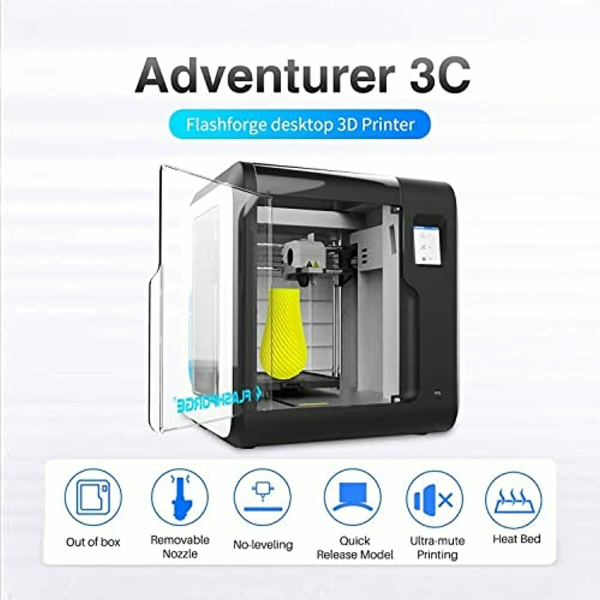 Flashforge 3D Printer Adventurer 3C Auto Leveling Removable and Heating ...