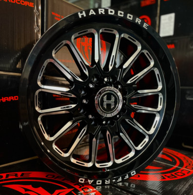 4x 20X9 Hardcore HC24 Wheels Gloss Black Milled 6x5.5 6x139.7 Chevy ...