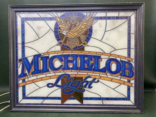 Vintage Large Michelob Light Beer Lighted Sign Bar Advertising 24" x 30 ...