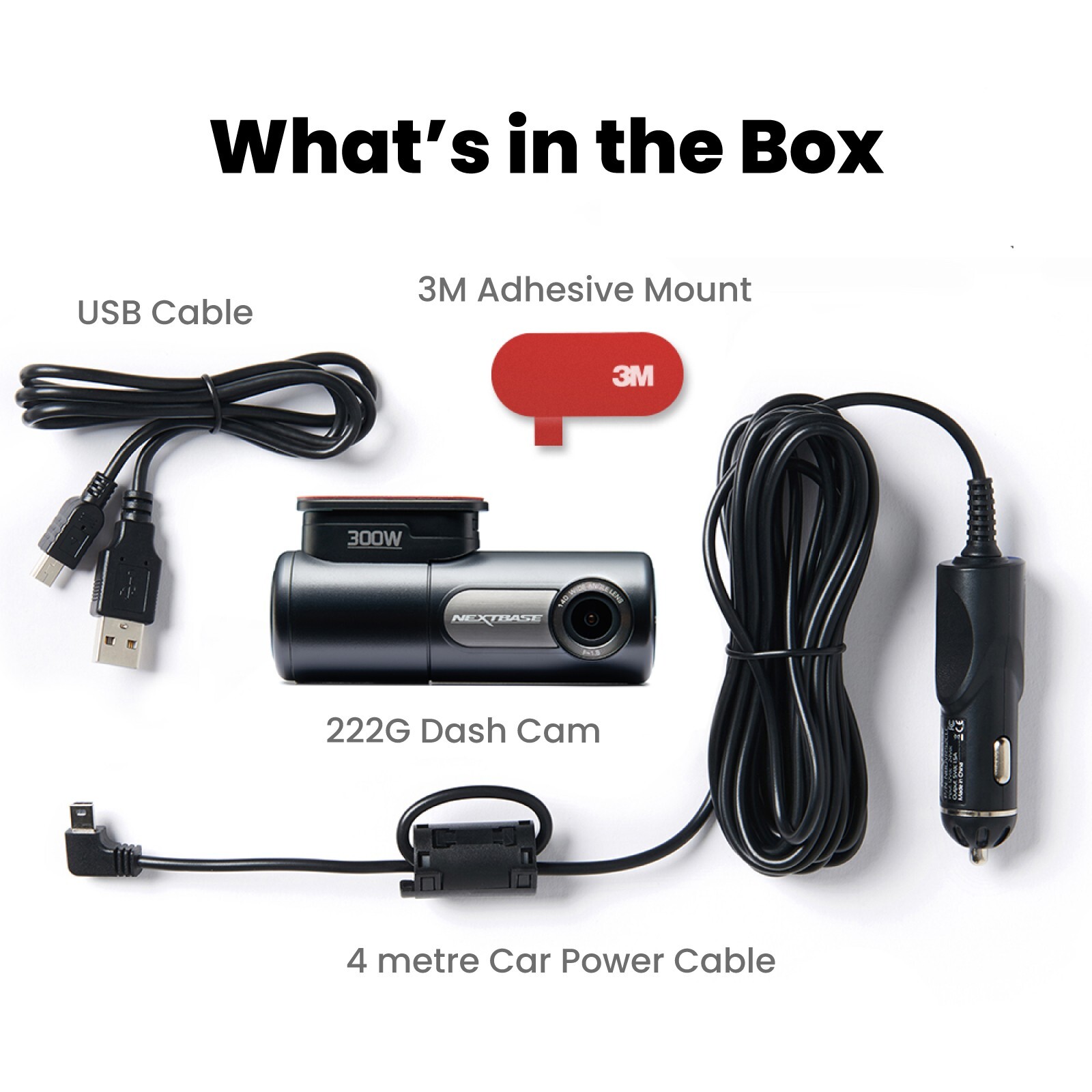 Nextbase 300W Mini Dash Cam Full 1080p/30fps HD Front View 140° 6G Lens ...