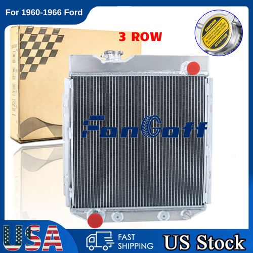 3 Row Aluminum Radiator Fits 1960-1966 Ford Mustang Falcon Ranchero ...