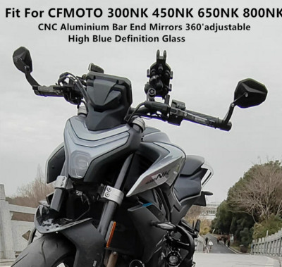 CNC Aluminium Bar End Rearview Mirrors Fit For CFMOTO 300NK 450NK 650NK ...