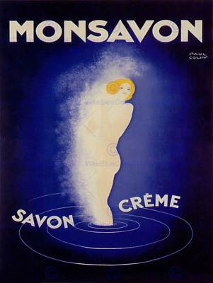 ADVERT MONSAVON CREAM SOAP CLEAN WATER SHOWER GIRL FRANCE POSTER PRINT ...