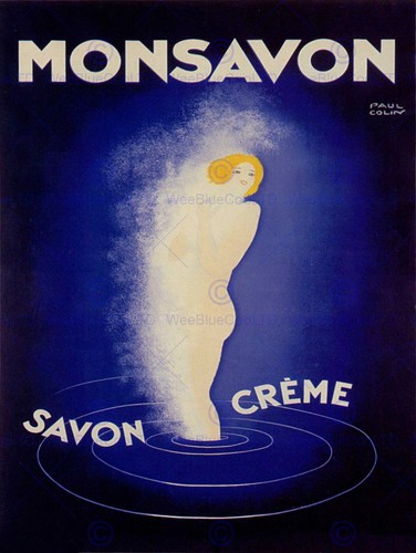 ADVERT MONSAVON CREAM SOAP CLEAN WATER SHOWER GIRL FRANCE POSTER PRINT ...