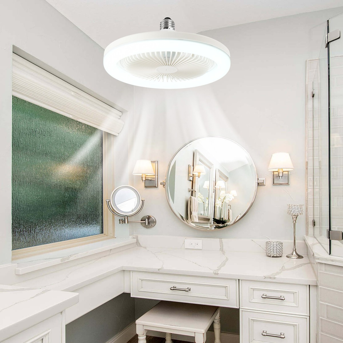Light Bathroom With Ceiling Vents