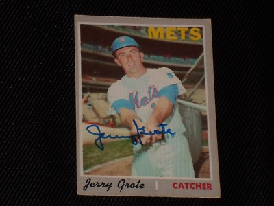 JERRY GROTE 1970 O-PEE-CHEE SIGNED AUTOGRAPHED CARD #183 NEW YORK METS ...