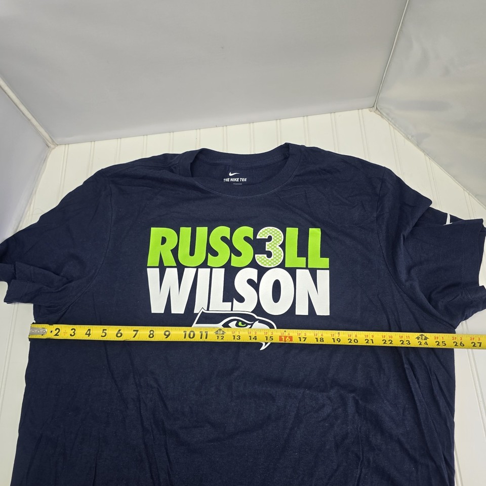 The Nike Tee Seattle Seahawks Russell Wilson T Shirt Mens Blue XXL ...