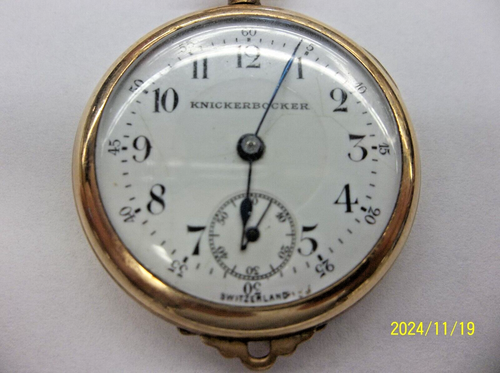 Vintage Knickerbocker 7j Pocket Watch Illinois GF Case Swiss Antique ...